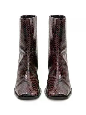 AeydĒ Amina Snake-effect Leather Ankle Boots