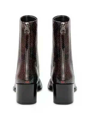 AeydĒ Amina Snake-effect Leather Ankle Boots