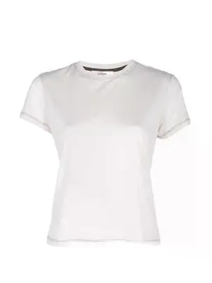 FRAME Contrast-stitch Crew Neck T-shirt