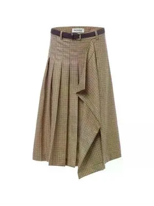 Monse Pleated Wrap Midi Skirt - Brown