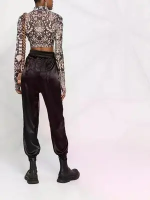 Philipp Plein Baroque Print Cropped Top