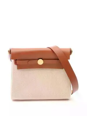 Hermès Military Toile And Vache Hunter Herbag Zip 20 Crossbody Bag - Neutrals