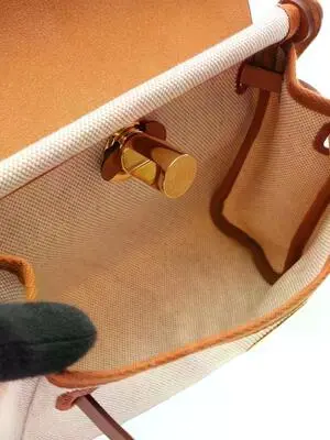 Hermès Military Toile And Vache Hunter Herbag Zip 20 Crossbody Bag - Neutrals