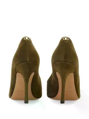 FERRAGAMO Suede Sculptural Heel Pumps