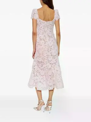 SELF-PORTRAIT Floral Lace Midi Dress
