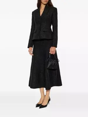 SELF-PORTRAIT Metallic-effect Bouclé Midi Dress
