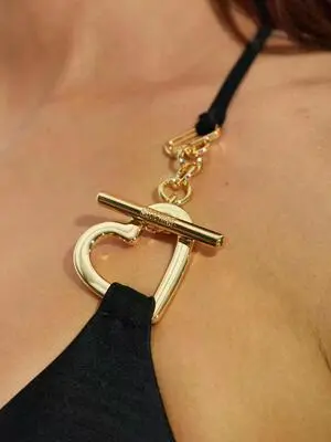 Moschino Heart-motif Chain-link Bikini Top