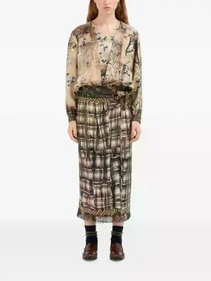 PIERRE-LOUIS MASCIA Aloe Draped Midi Skirt