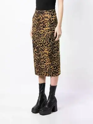 Stella McCartney Textured Leopard-print Skirt