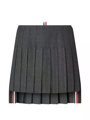 Thom Browne High Twist Wool Pleated Mini Skirt