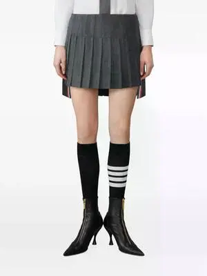 Thom Browne High Twist Wool Pleated Mini Skirt