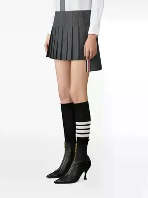 Thom Browne High Twist Wool Pleated Mini Skirt