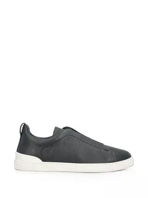 Zegna Navy Deerskin Triple Stitch™ Sneakers