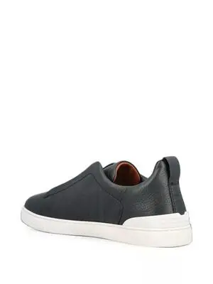 Zegna Navy Deerskin Triple Stitch™ Sneakers