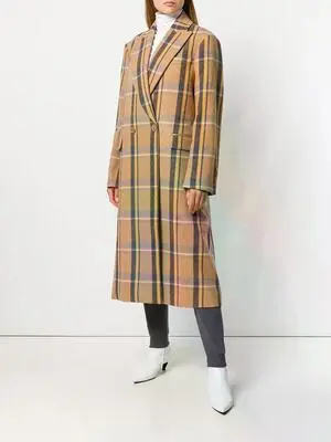 Stella McCartney Check Double Breasted Coat