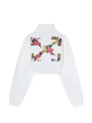 Off-White Off-White Arrows Chiné Cropped Sweatshirt White