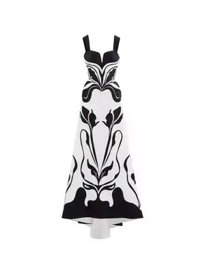 SAIID KOBEISY Laser Cut Scuba Maxi Dress - White