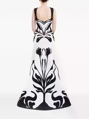 SAIID KOBEISY Laser Cut Scuba Maxi Dress