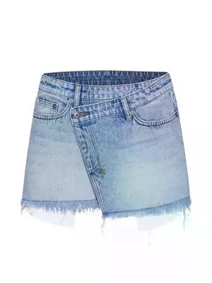 Ksubi Rap Asymmetric Frayed Mini Skirt