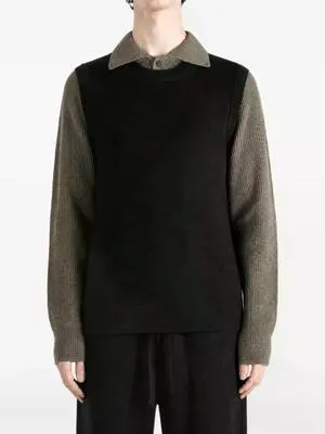 MAISON MARGIELA Layered-effect Ribbed-sleeve Sweater