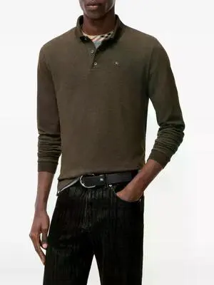 Burberry Long-sleeve Wool-cotton Polo Shirt