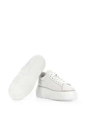Hogan H-stripes Sneakers With Rhinestone Piping