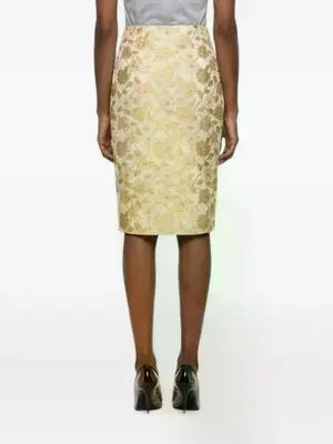 Saint Laurent Floral Brocade Skirt