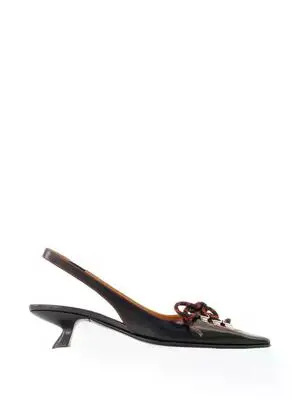 Marni Lace-up Slingback Pumps - Black