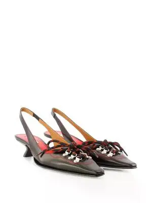 Marni Lace-up Slingback Pumps