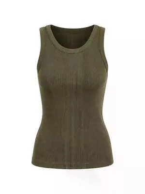 Vince Ribbed Scoop-neck Tank Top - Green