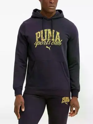 PUMA Logo-print Drawstring Hoodie - Blue