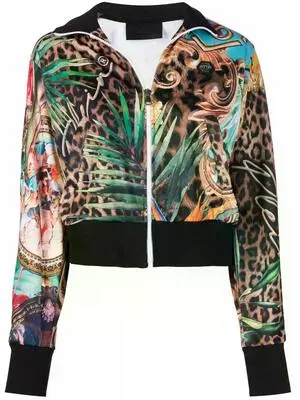 Philipp Plein Baroque Flowers Printed Jacket - Brown