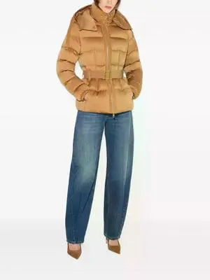 Elisabetta Franchi Down Jacket In Voile Fabric