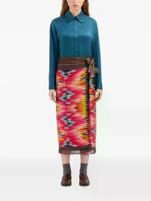 PIERRE-LOUIS MASCIA Aloe Wrap Midi Skirt - Red