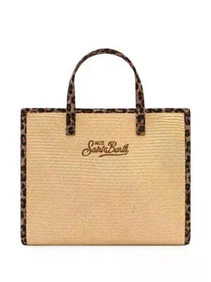 MC2 SAINT BARTH Vivian Medium Leopard-print Logo-patch Tote Bag