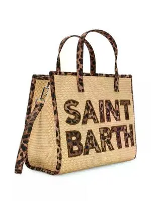 MC2 SAINT BARTH Vivian Medium Leopard-print Logo-patch Tote Bag