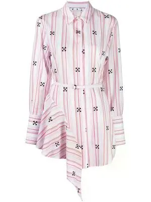 Off-White Asymmetric Arrow Shirt Dress