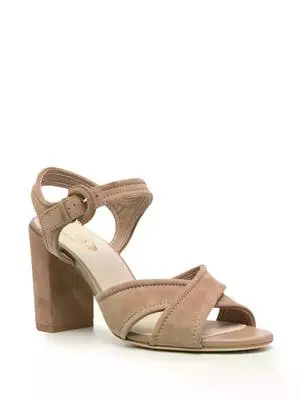 TOD'S Crossover Strap Mid-heel Sandals - Neutrals
