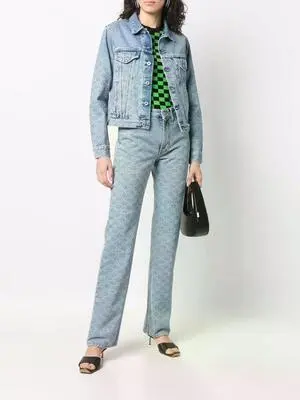 Off-White Monogram-print Straight Leg Jeans