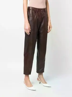 Stella McCartney Faux Leather Straight Leg Trousers