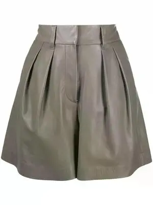 Brunello Cucinelli Wide-leg Leather Shorts