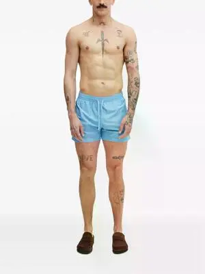 MAISON MARGIELA Logo-print Drawstring Swim Shorts - Blue