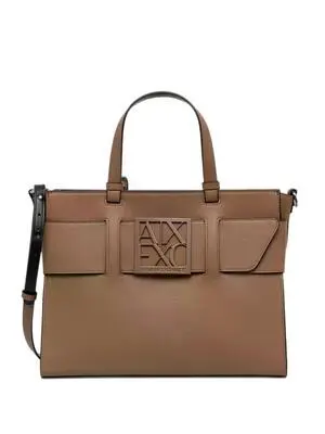 Armani Exchange Logo Plaque Tote Bag