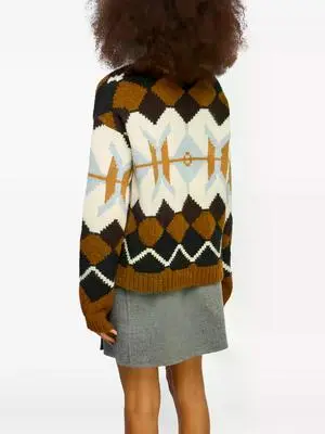 SEMICOUTURE Geometric Intarsia Sweater