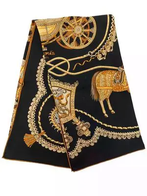 Hermès 2000-2010 Paperoles Silk Scarf 90 Scarves - Black