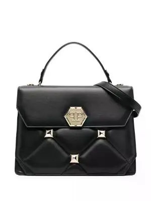 Philipp Plein Logo Stud Embellished Tote Bag