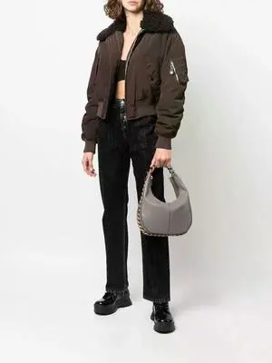 Stella McCartney Faux-fur Collar Cropped Bomber Jacket