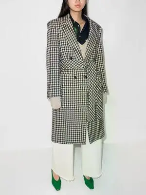 Stella McCartney Houndstooth-pattern Double-breasted Coat