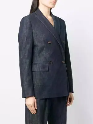 Brunello Cucinelli Denim Double-breasted Blazer