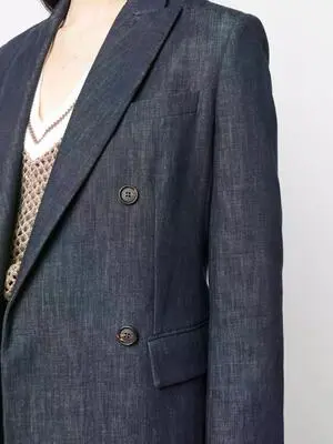 Brunello Cucinelli Denim Double-breasted Blazer